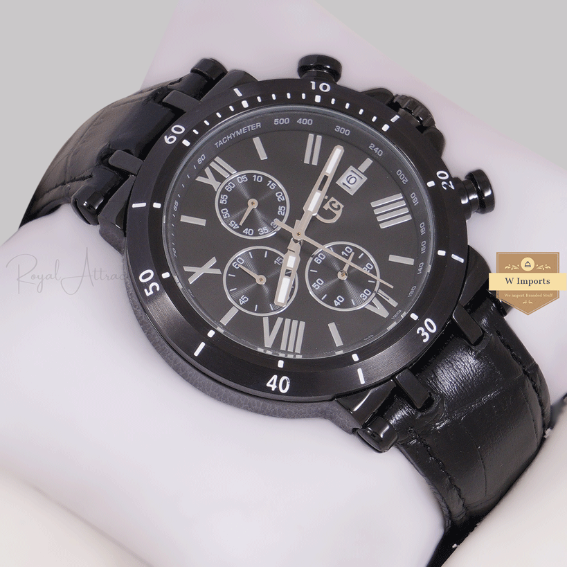 NEW LATEST CHRONOGRAPH COLLECTION ALL BLACK WITH BLACK ROMAN DAIL & LE ...
